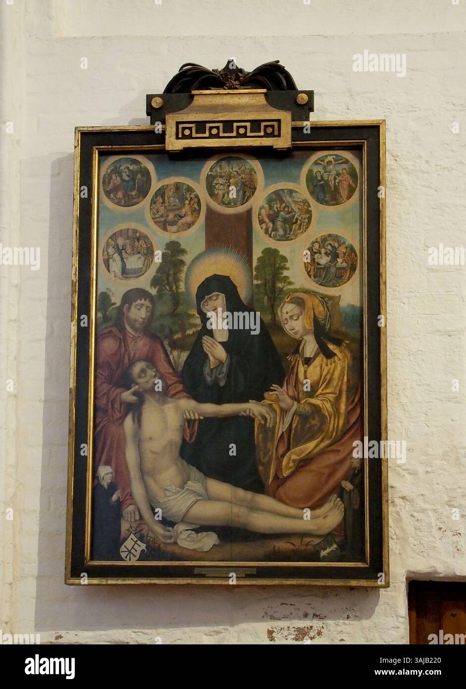 The painting 'Beweinung Christi mit den sieben Schmerzen Mariä' (The Lamentation of Christ with ...