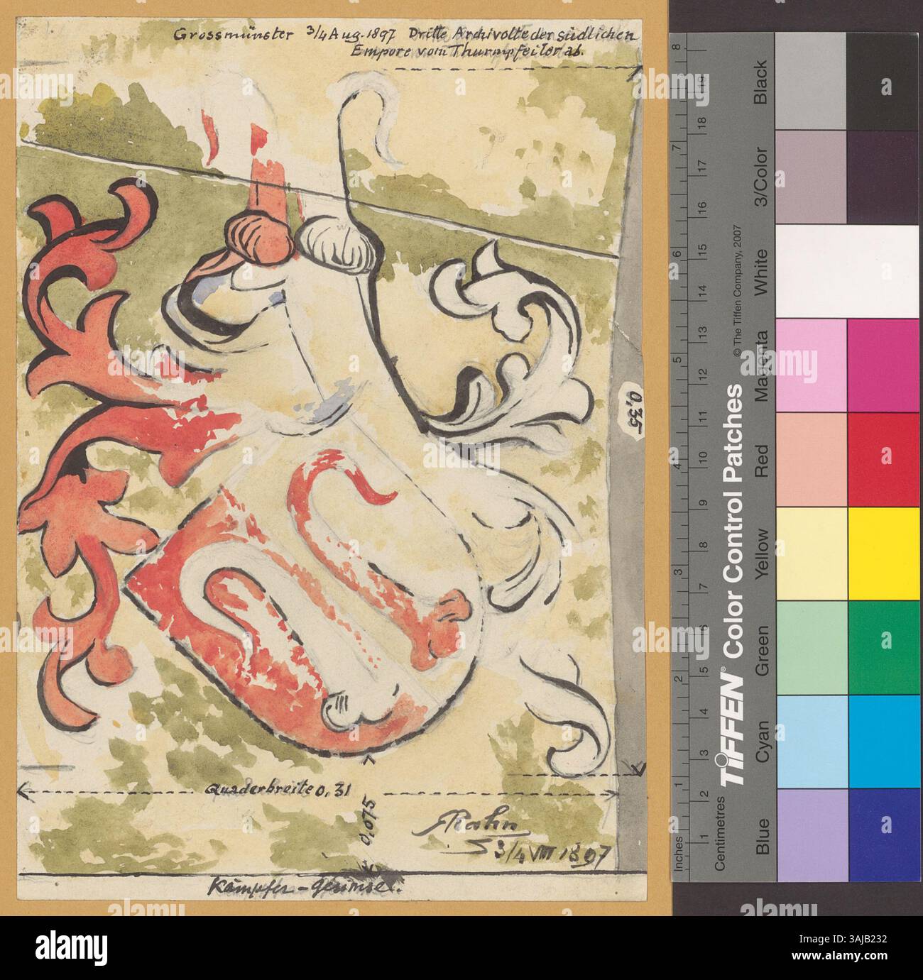 The image depicts the Stüssi family crest on the shipfront of the third ...