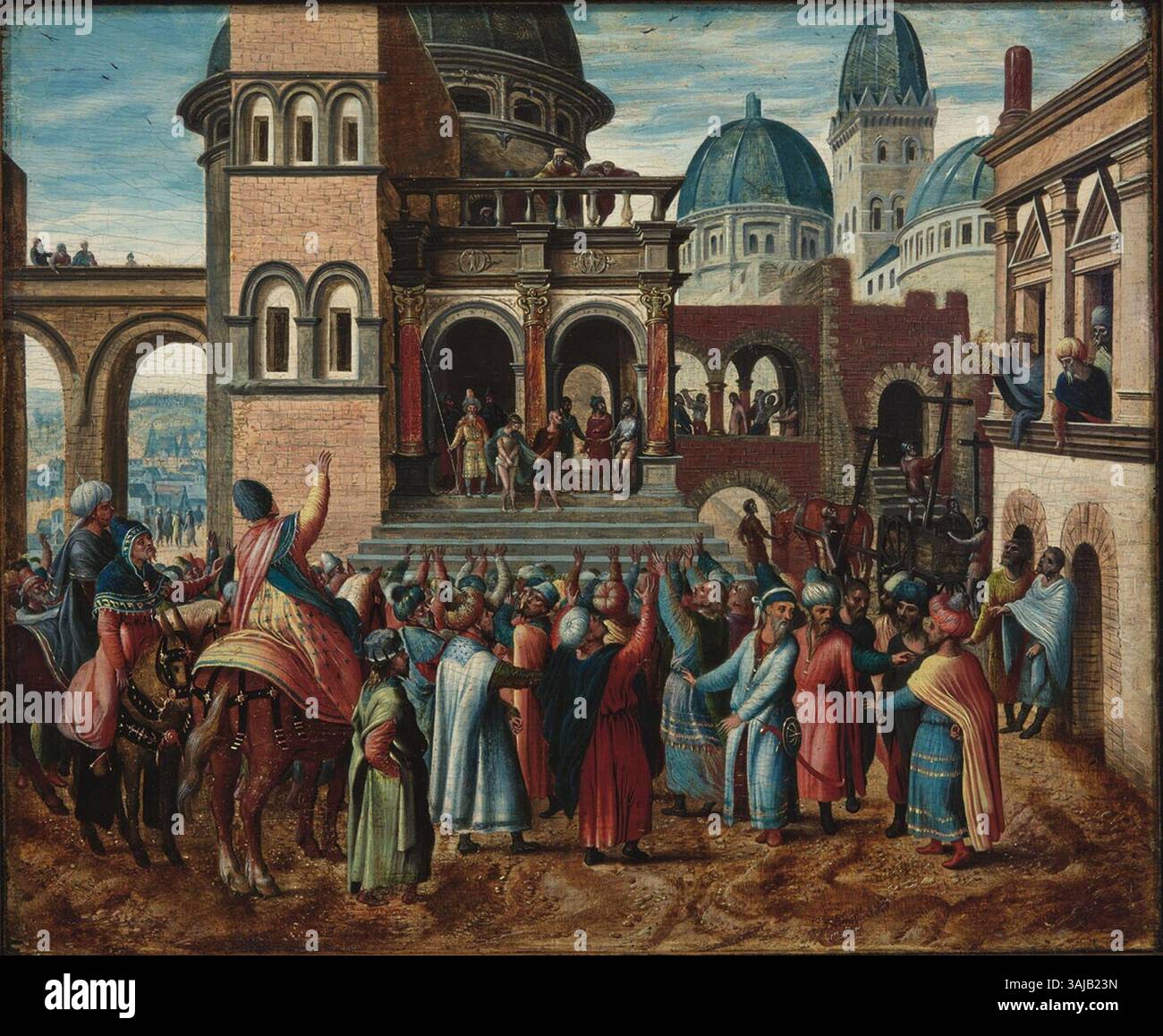 This oil on panel painting, created between 1535 and 1545, shows the ...