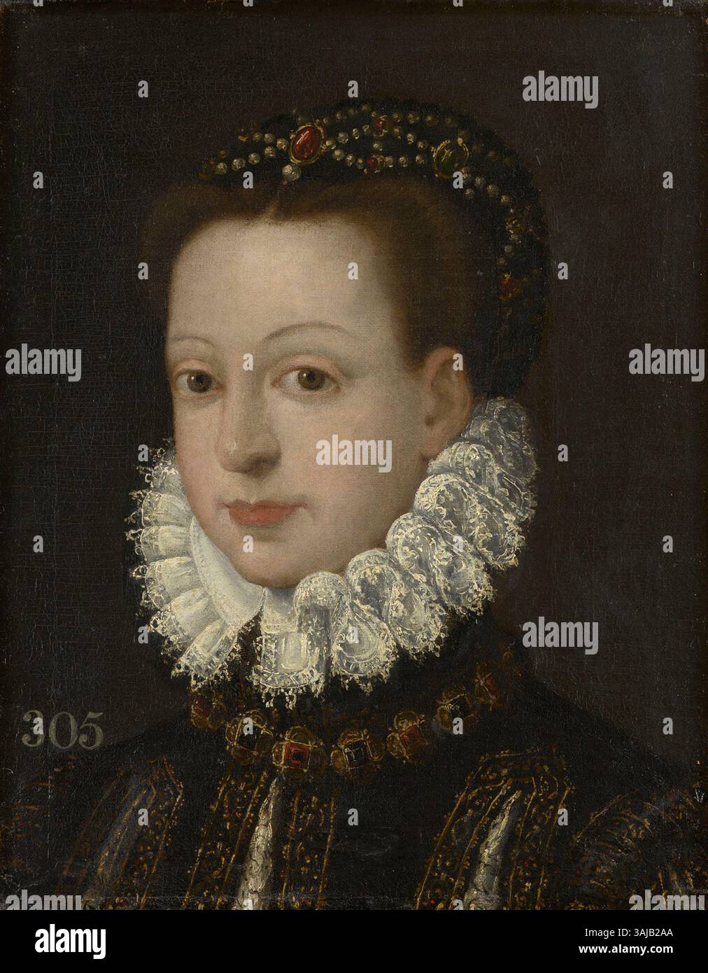 This 16th-century portrait, created between 1580 and 1600, depicts a ...