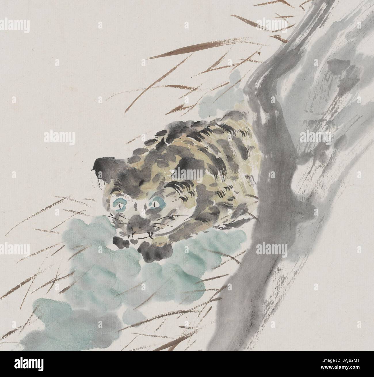 This 1886 ink painting by Chinese artist Ju Lian, titled 'Reclining ...