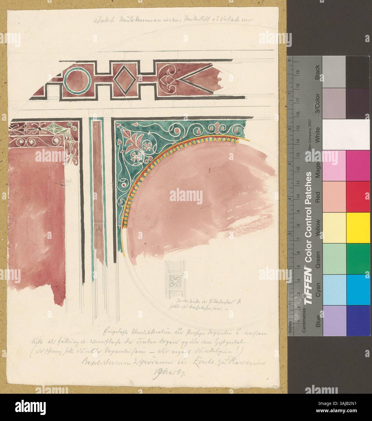 This 1867 drawing by Johann Rudolf Rahn depicts the Baptistery of St ...
