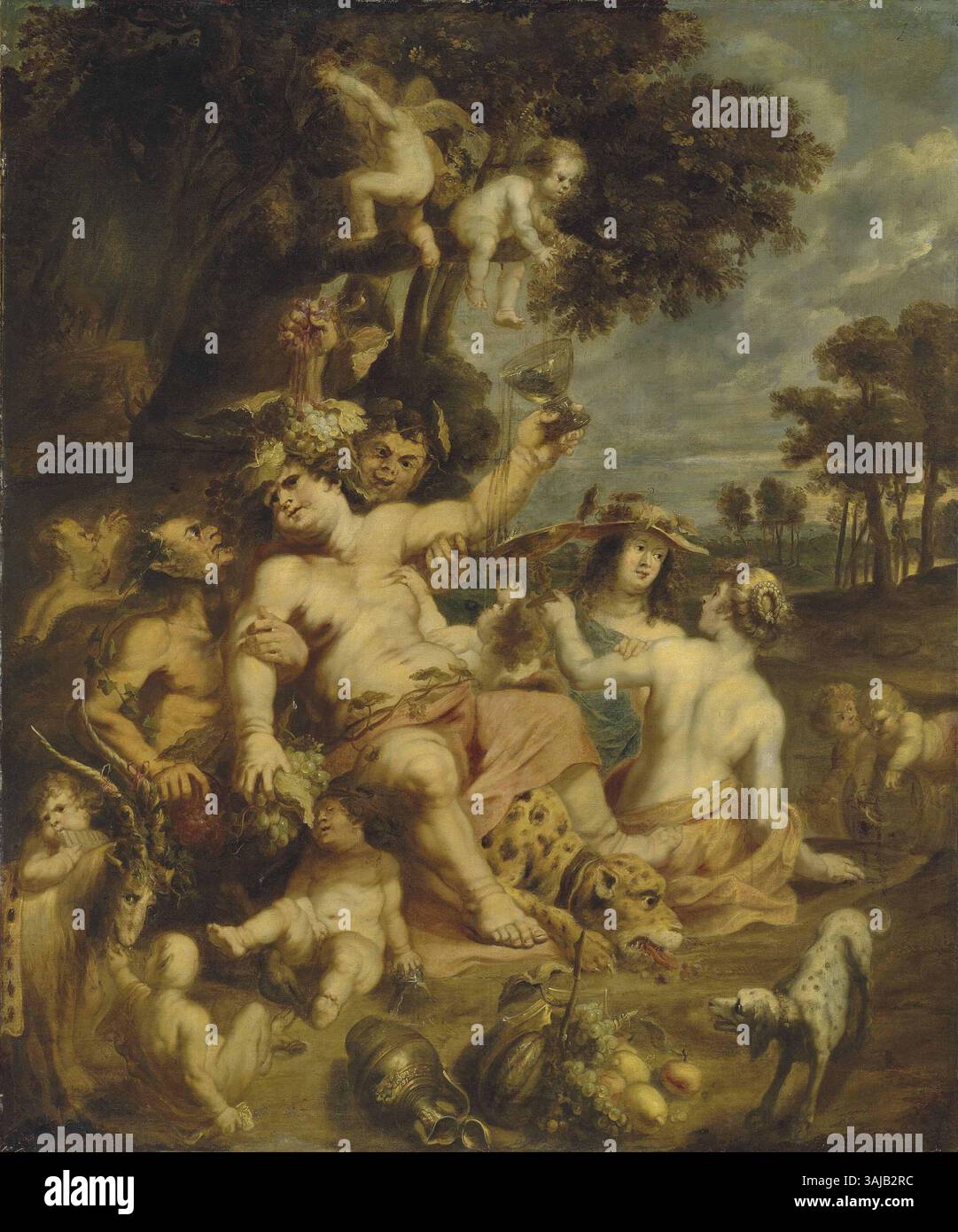 'The Triumph of Bacchus' attributed to Pauwels Casteels is a 17th-century mythological painting ...