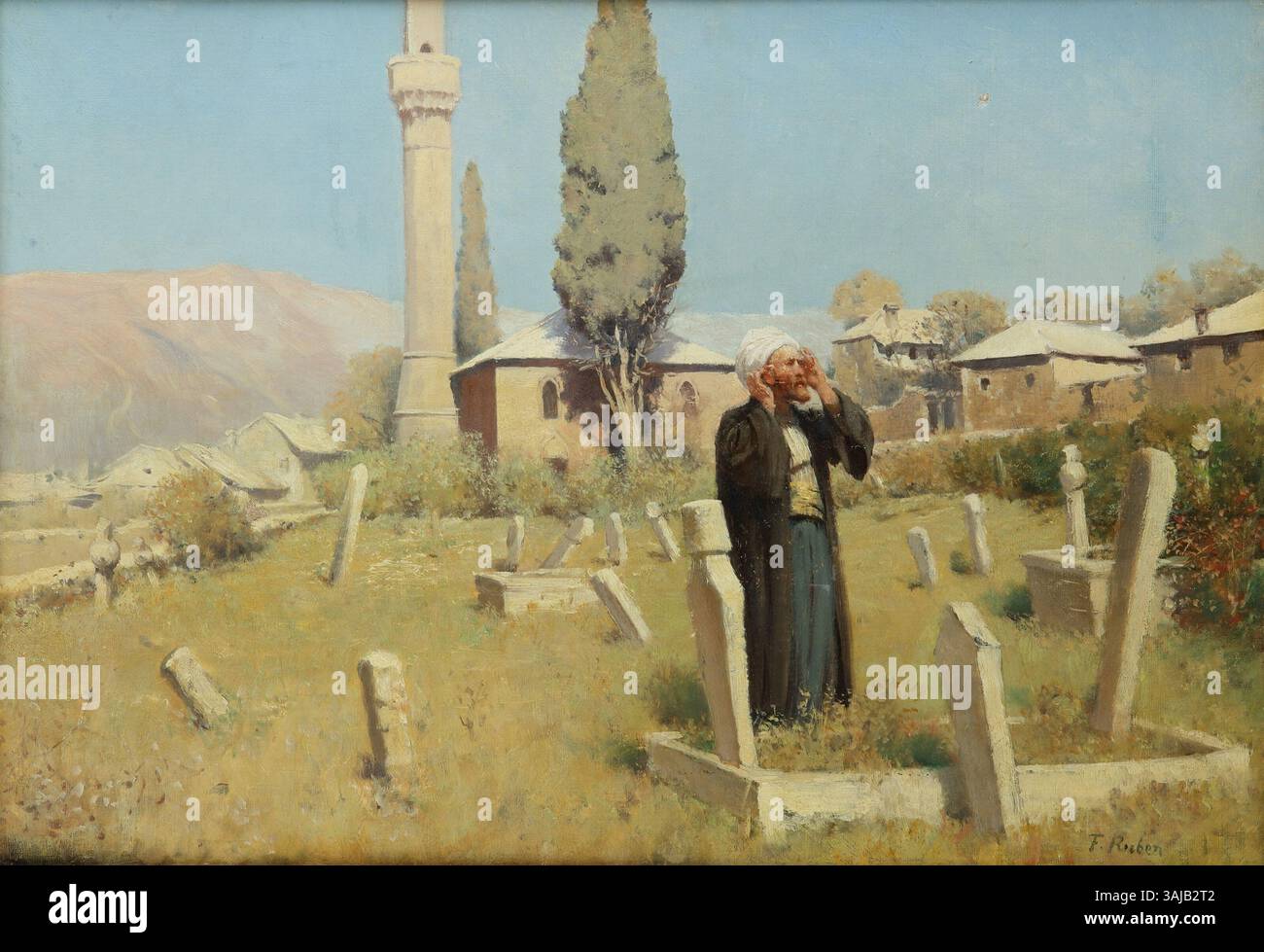 This circa 1900 painting by Franz Leo Ruben captures a solemn moment of ...