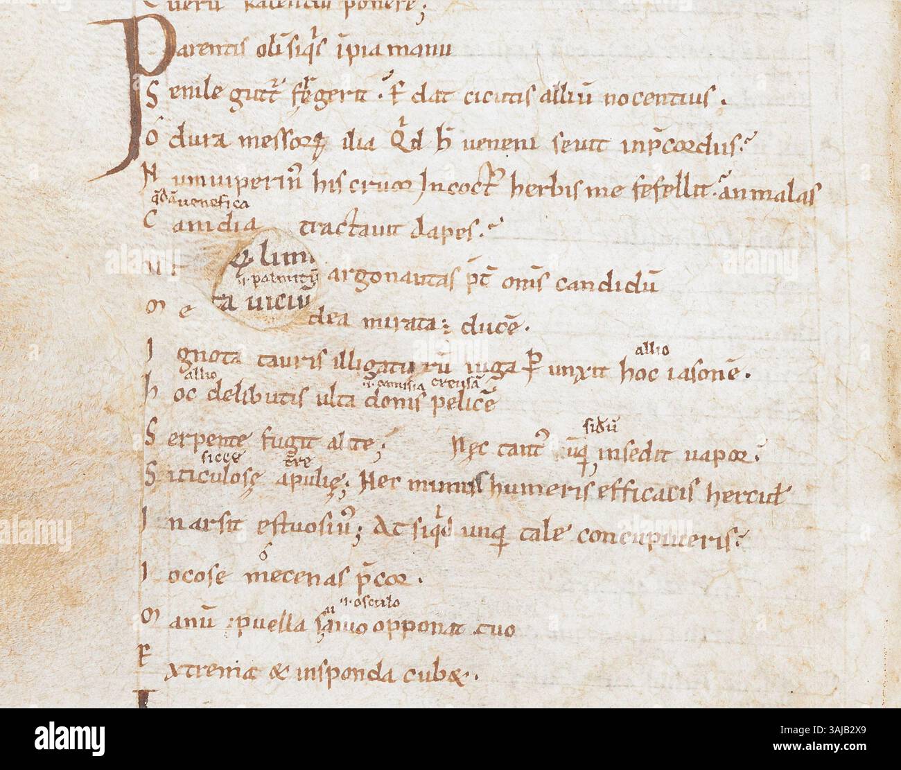 This manuscript page from the 12th century contains Horace's Epodes III ...