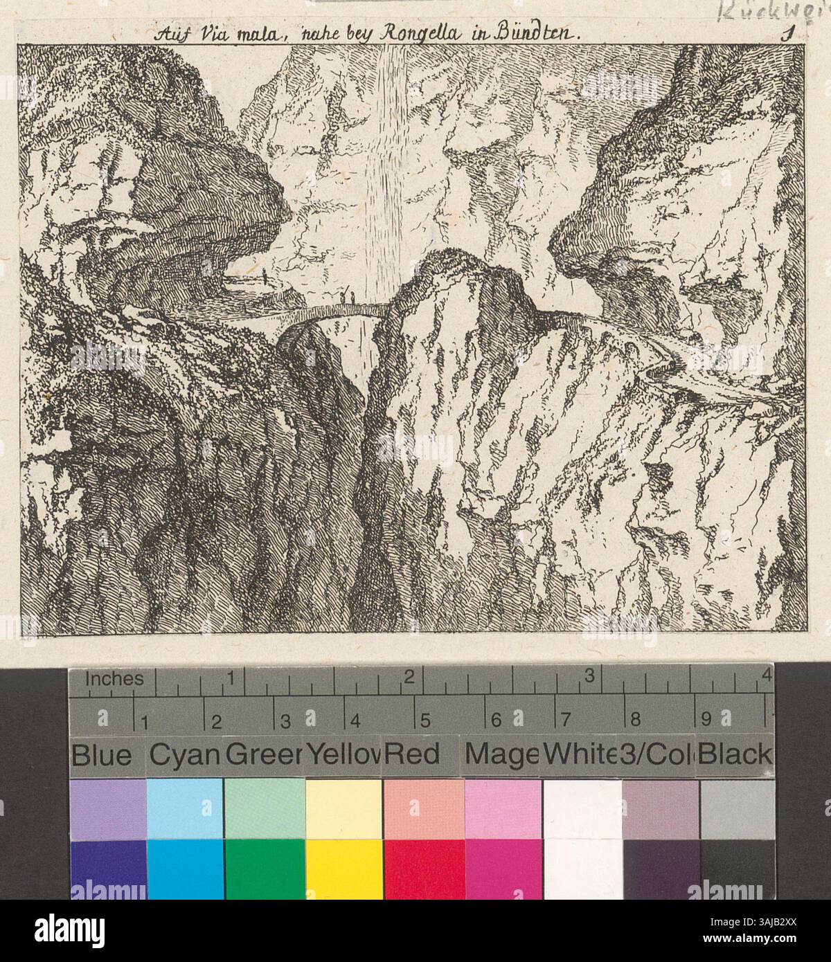 This 1786 etching by Salomon Gessner captures the Via Mala, near ...