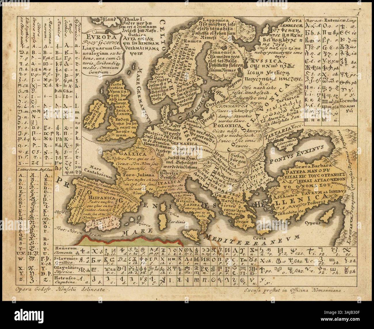 The 1746 map of Europe, created by Homann Heirs and Gottfried Hensel ...