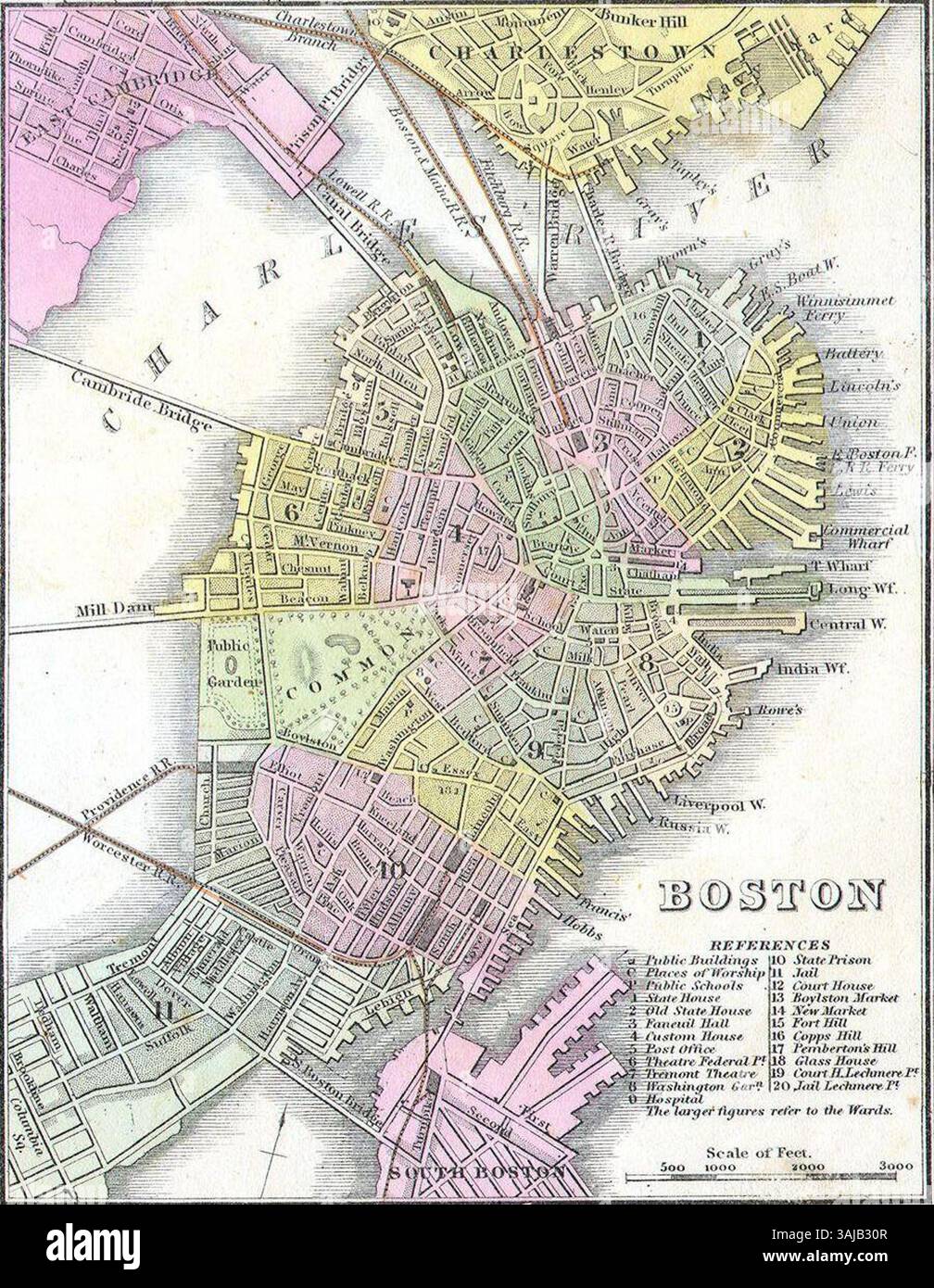 This 1850 copper plate engraving map by Samuel Augustus Mitchell ...