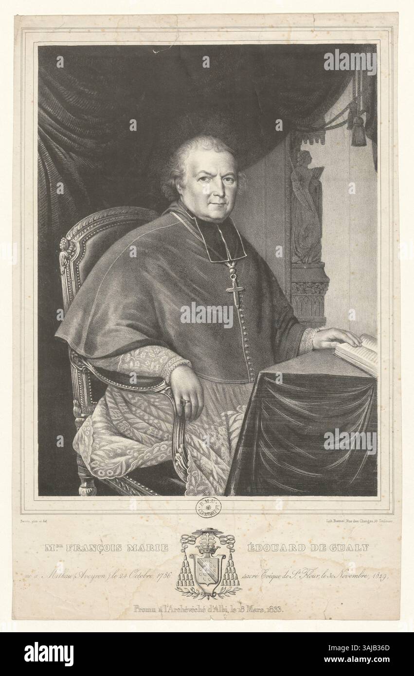 This lithograph portrays Mgr François-Marie-Edouard de Gualy, born in ...