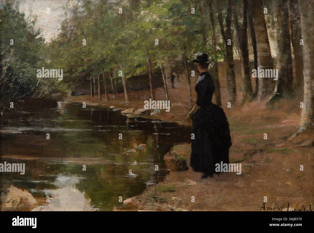 Amélie Lundahl's 'Rendez-vous' (1880s) is an oil on canvas painting ...