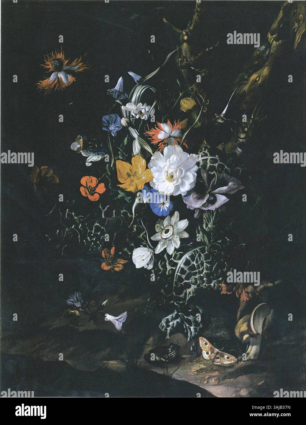 Rachel Ruysch's 1686 painting 'Forest Recess with Flowers' presents a ...
