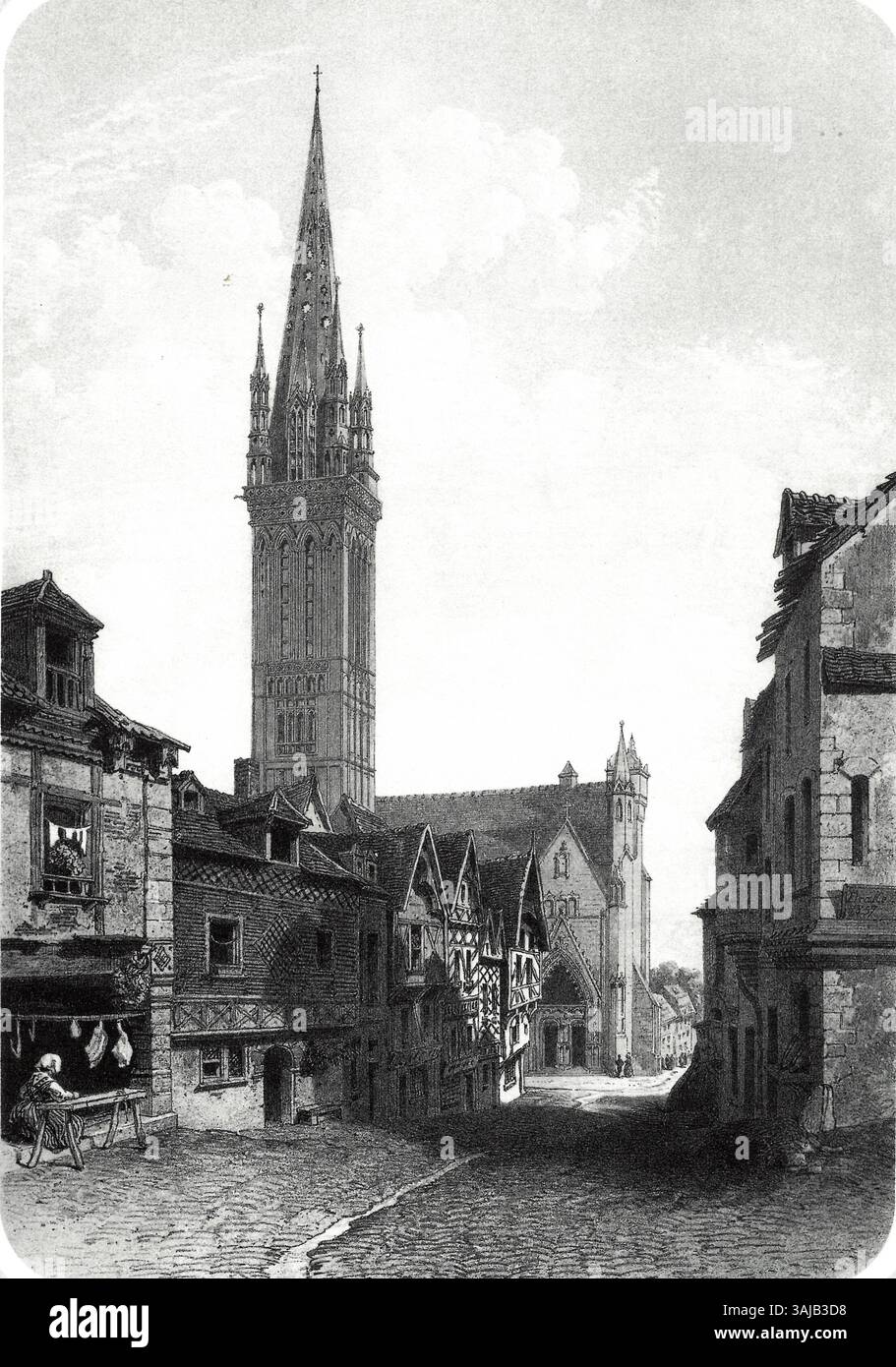 This 1860 painting by Thomas Drake depicts St Pol de Léon, a town in ...