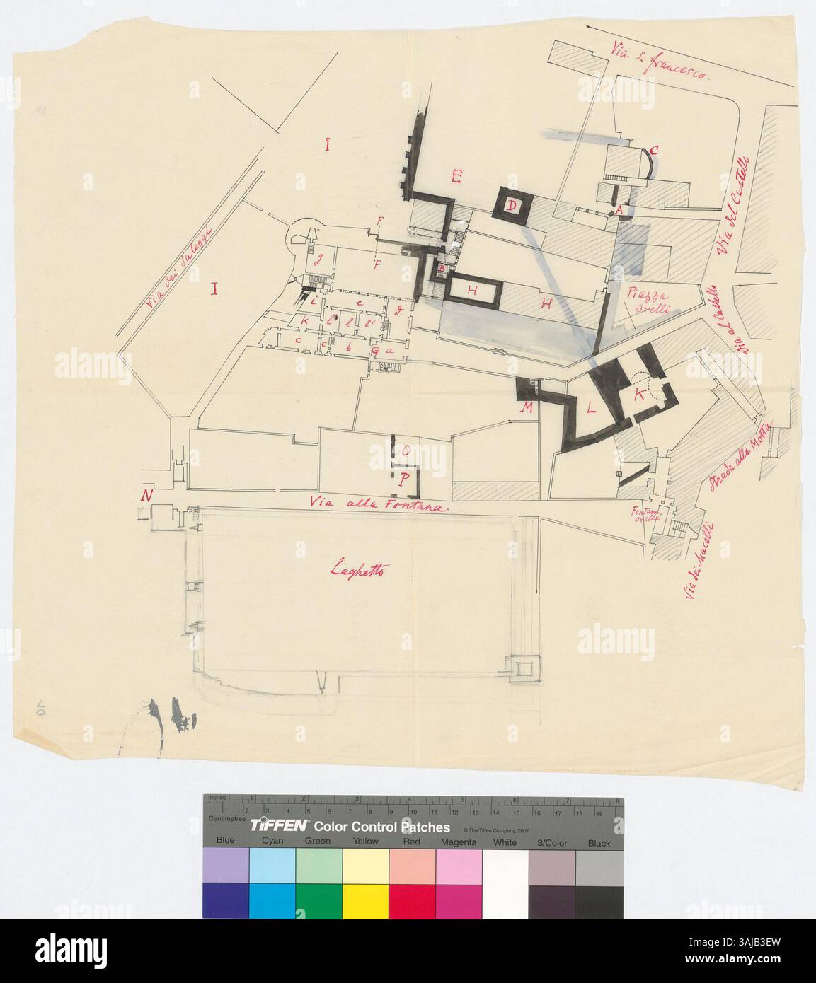 This floor plan of the Visconti Castle in Locarno, Switzerland, drawn ...