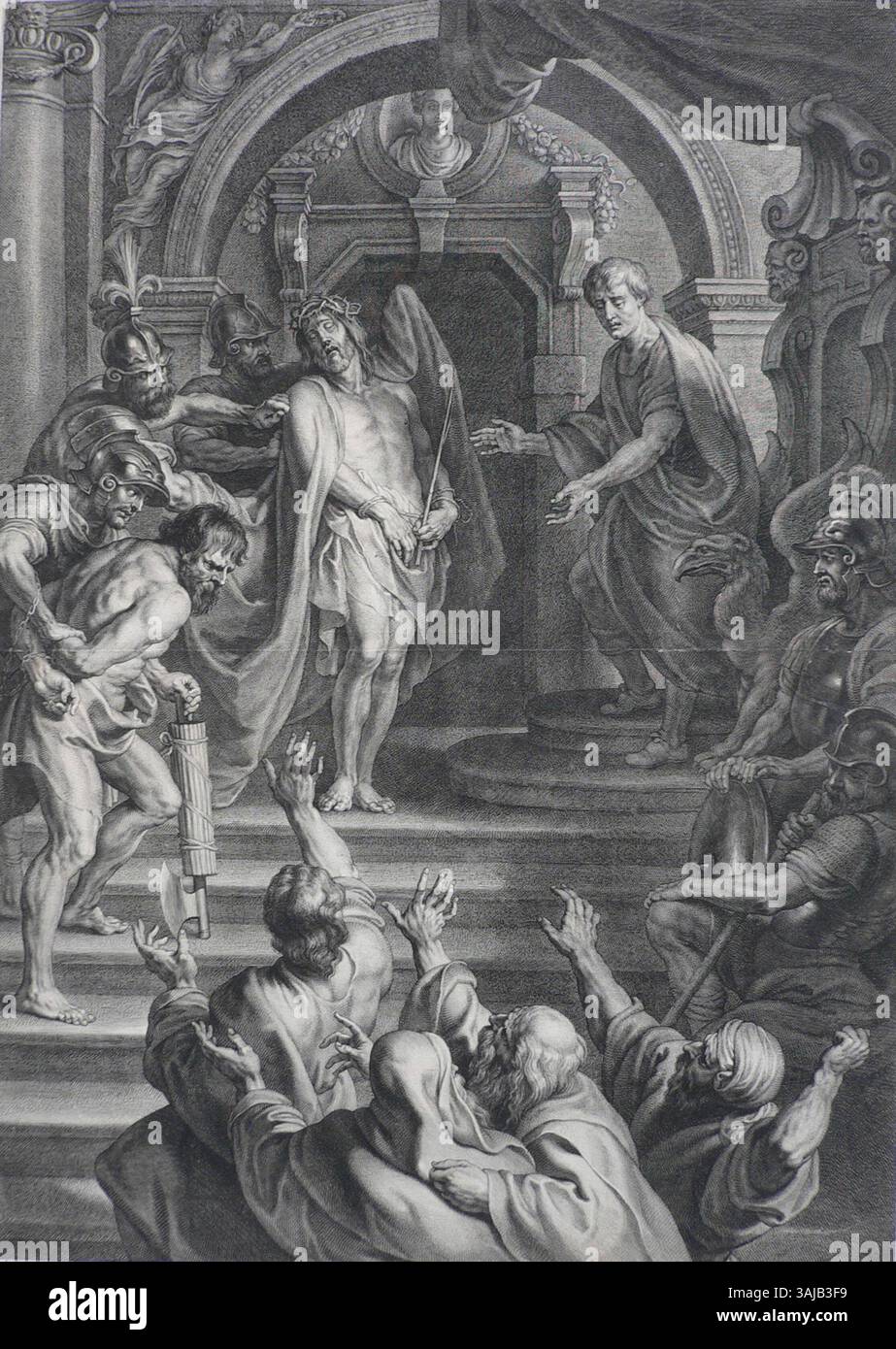 Nicolaes Lauwers's 17th-century print 'Ecce Homo', after Peter Paul ...