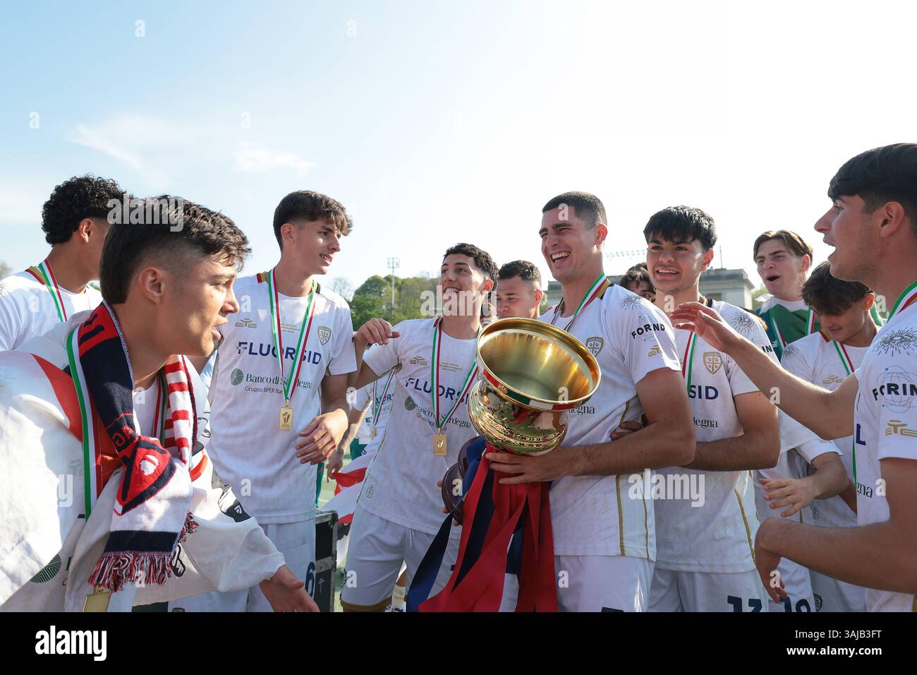 Milan, Italy, 9th April 2025. Davide Collu of Cagliari Calcio ...