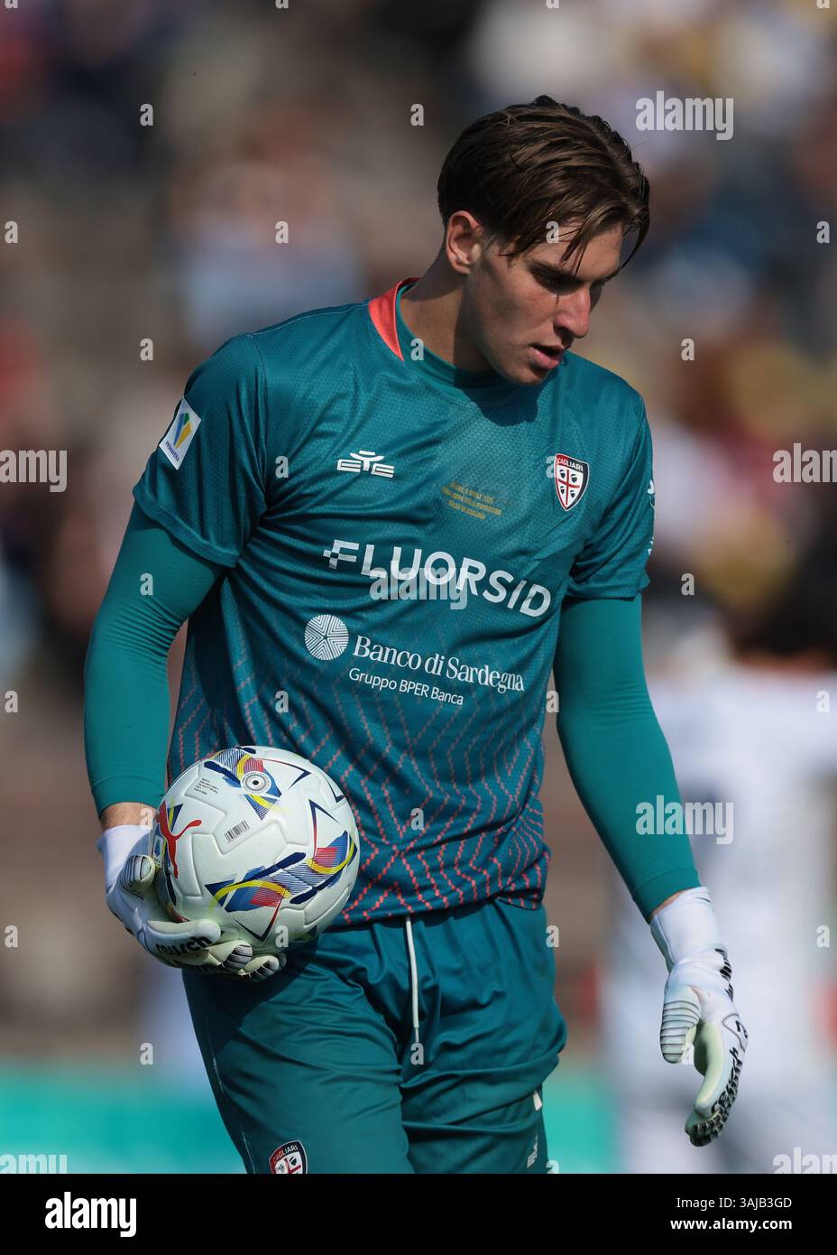 Milan, Italy. 9th Apr, 2025. Velizar-Iliya Iliev of Cagliari Calcio ...