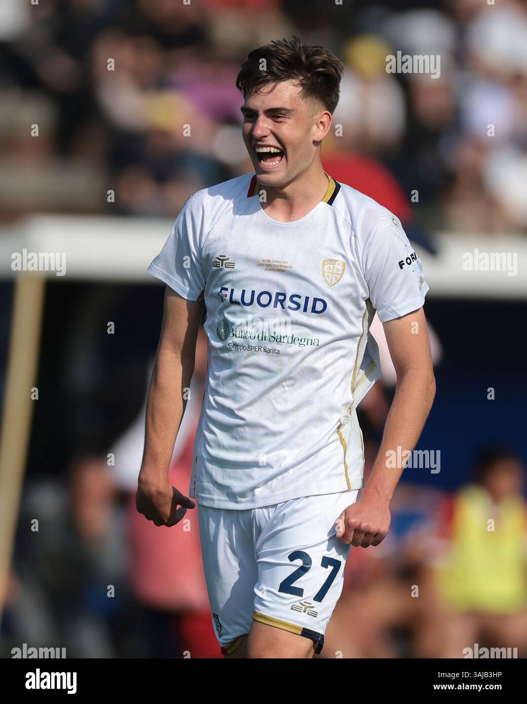Milan, Italy. 9th Apr, 2025. Antoni Franke of Cagliari Calcio ...