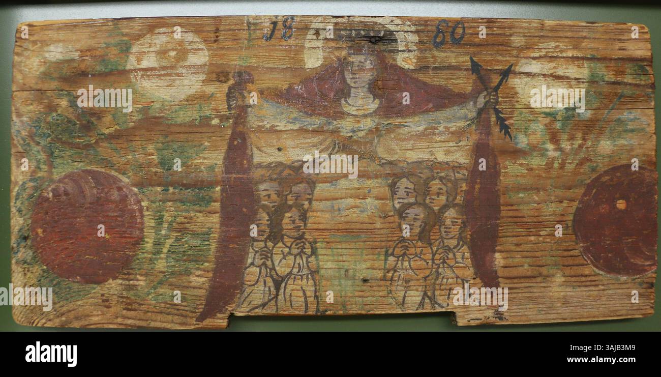 The 1880 oil painting titled 'Sv. Urula' depicts St. Ursula in a ...