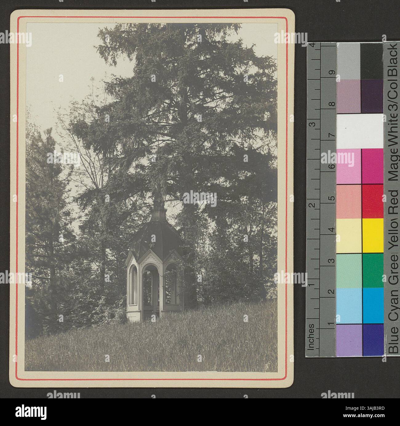 This 1906 photograph by Robert Breitinger depicts a garden pavilion ...