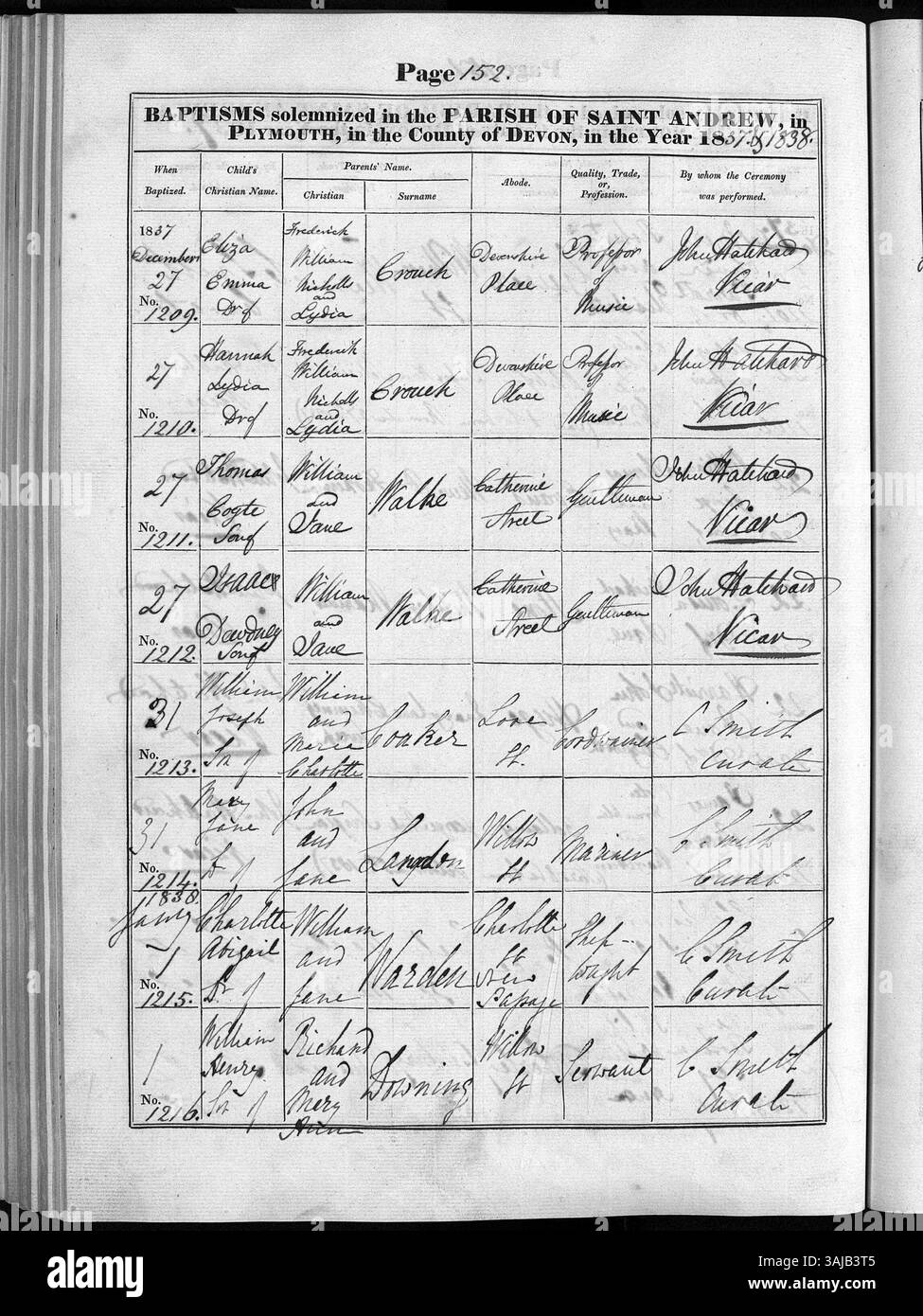 The baptism of Eliza Emma Crouch and her sister Hannah Lydia Crouch ...