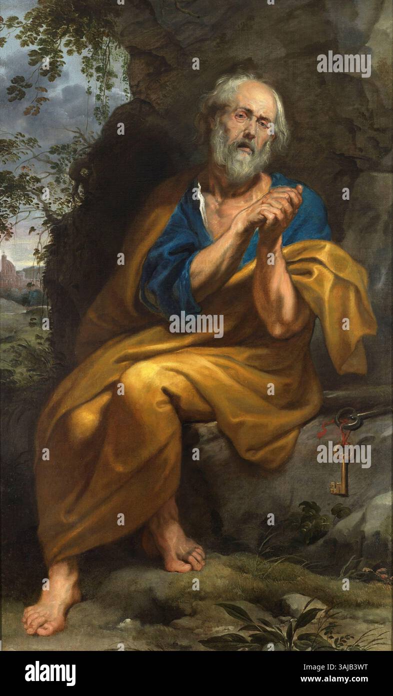 Anthony van Dyck’s 'The Penitent Saint Peter' (1618-1620) depicts Saint ...