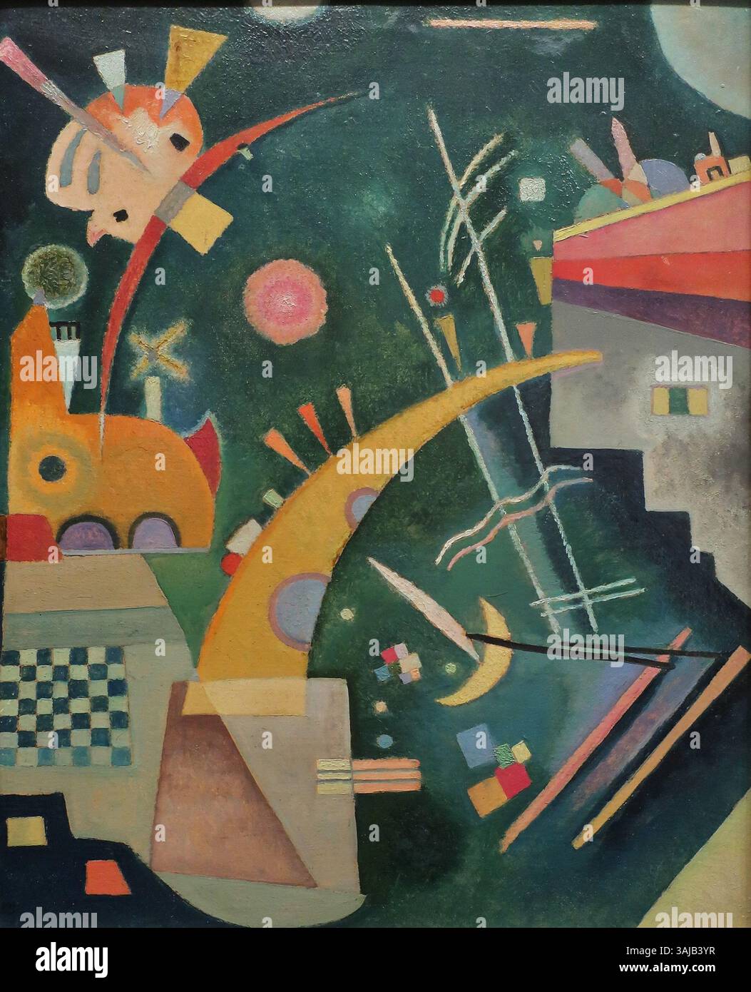 Wassily Kandinsky's 1924 painting 'Hornform' (Horn Shape), done in oil ...