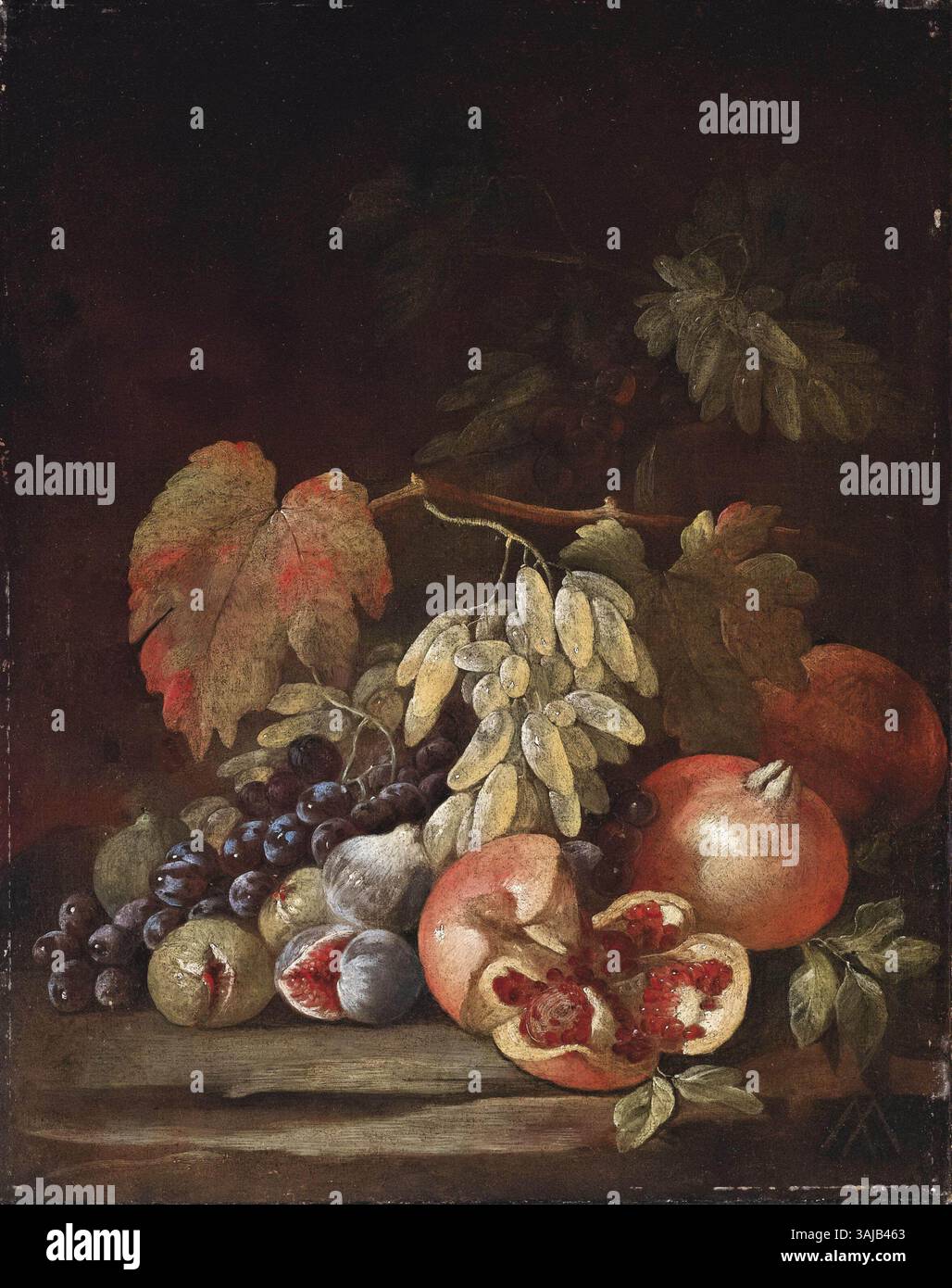 A still life painting by Aniello Ascione, created between 1680 and 1708 ...