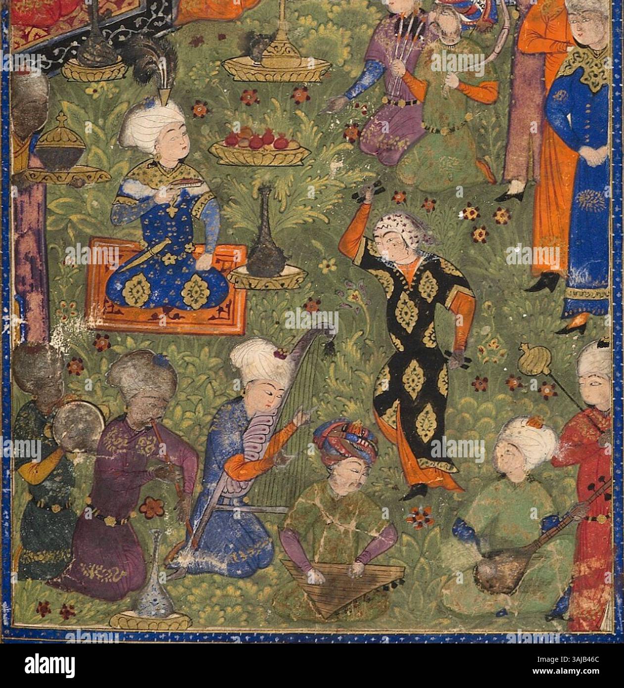 A frontispiece illustration from the 1501 manuscript of the Khamsa of ...