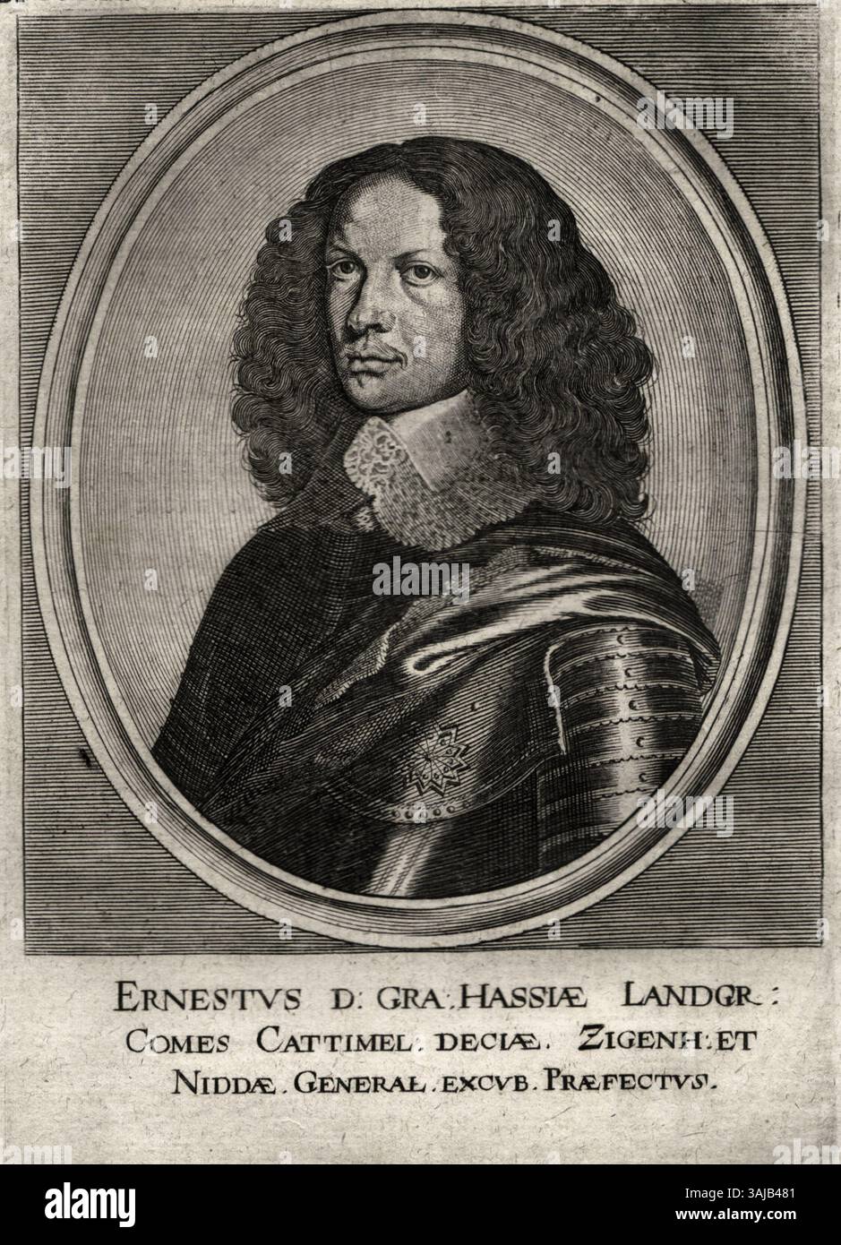 Engraving of Ernst, Landgrave of Hesse-Rheinfels-Rotenburg (1623-1693 ...
