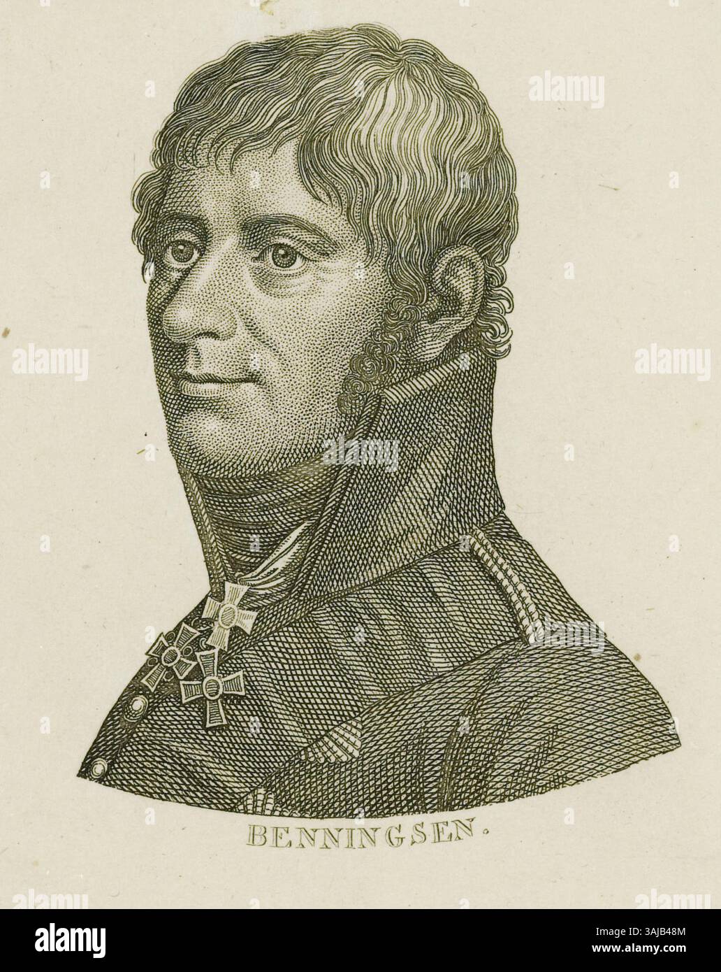 A portrait of Levin Freyherr von Bennigsen, created in 1805, showcasing ...