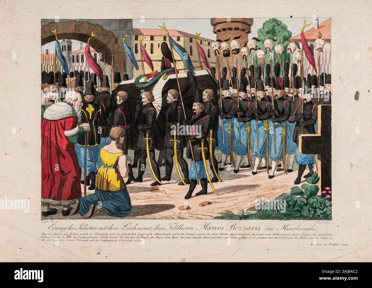 This 1820s painting by Friedrich Campe depicts the funeral procession ...