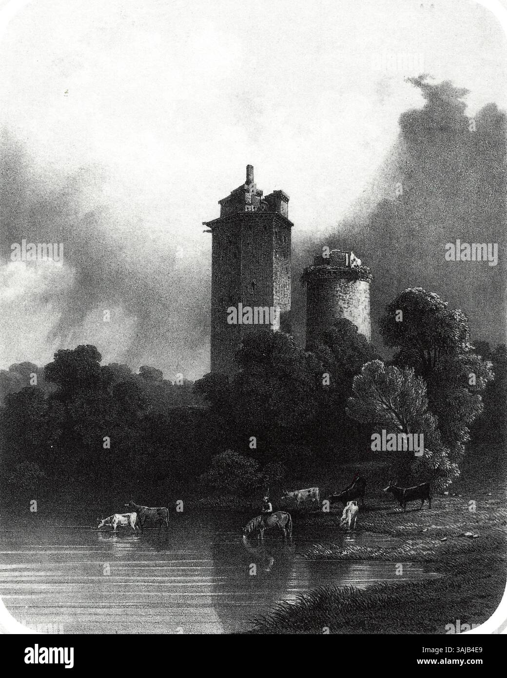 This 1860 engraving by Thomas Drake, titled 'Tour d'Elven,' is a fine ...