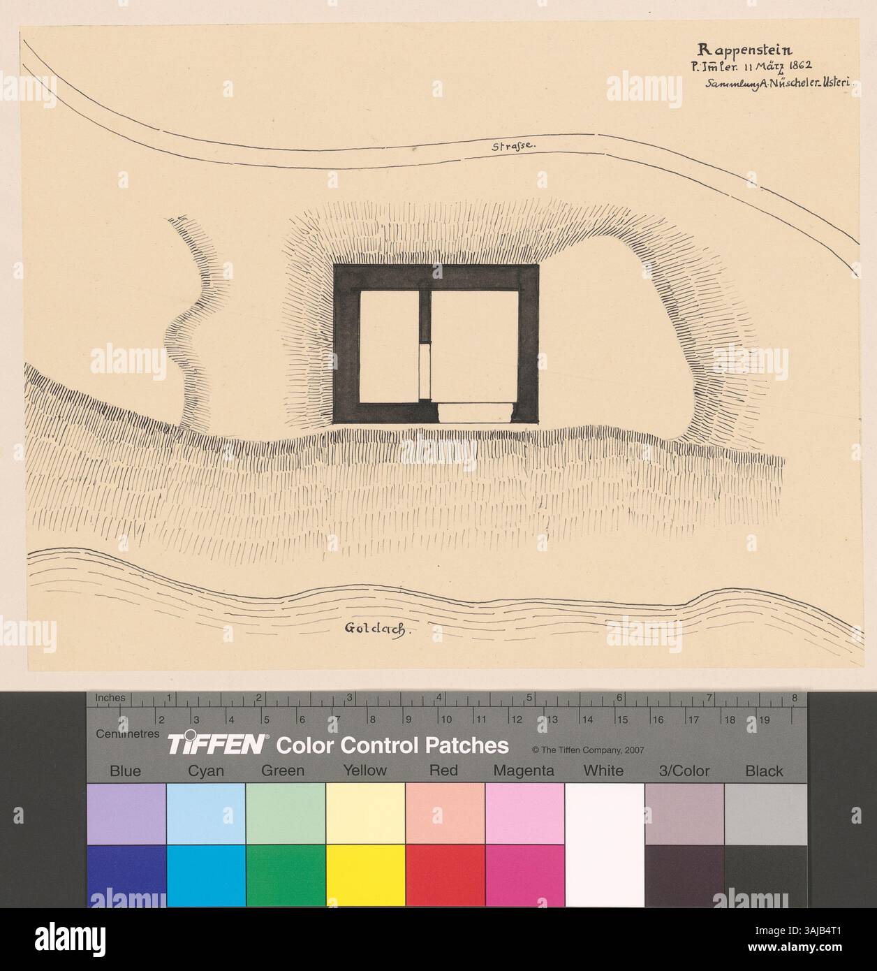 The floor plan of the Rappenstein ruin in Tablat, a district of St ...