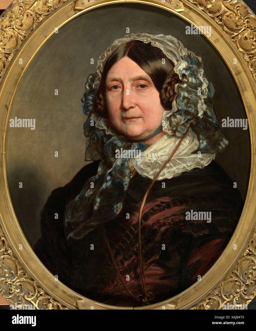 This 1856-1857 oil on canvas painting depicts Princess Mary, Duchess of Gloucester, painted by ...