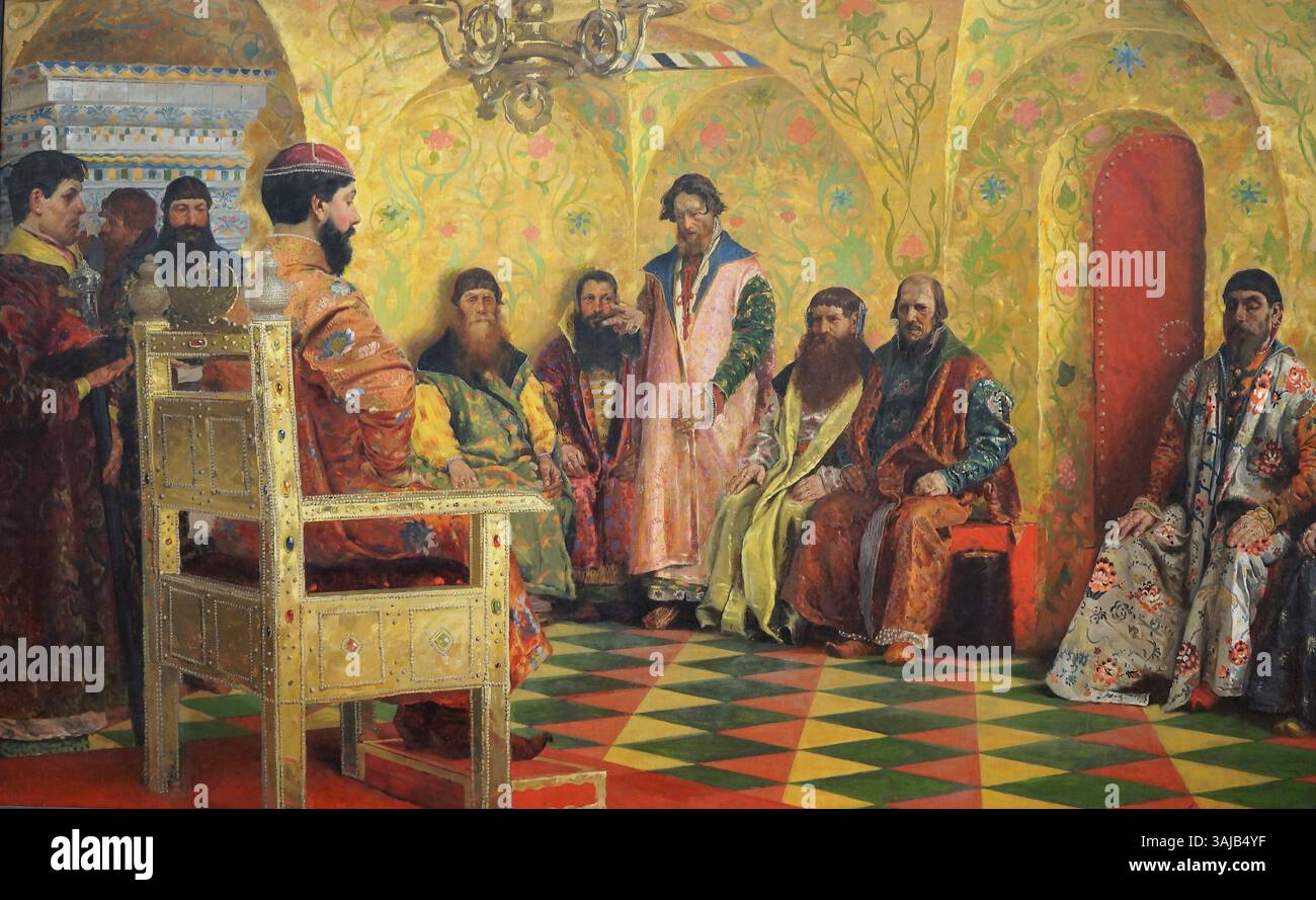 This painting by Andrei Petrovich Ryabushkin, titled 'Tsar Mikhail ...