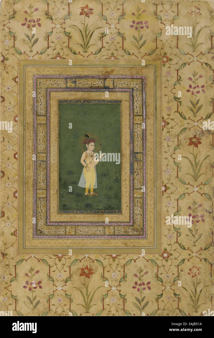 A portrait of Shah Shuja, the second son of Shah Jahan, as a child ...