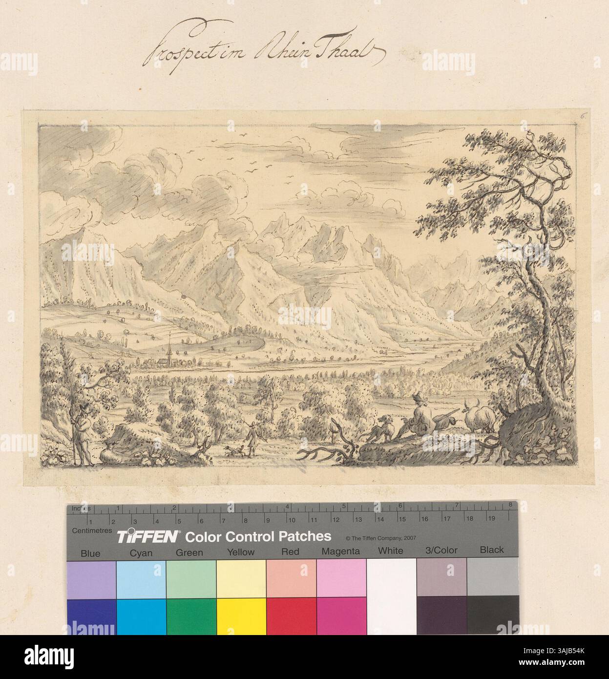 A drawing from 1720 to 1768 by Johann Caspar Ulinger, showing a view of ...