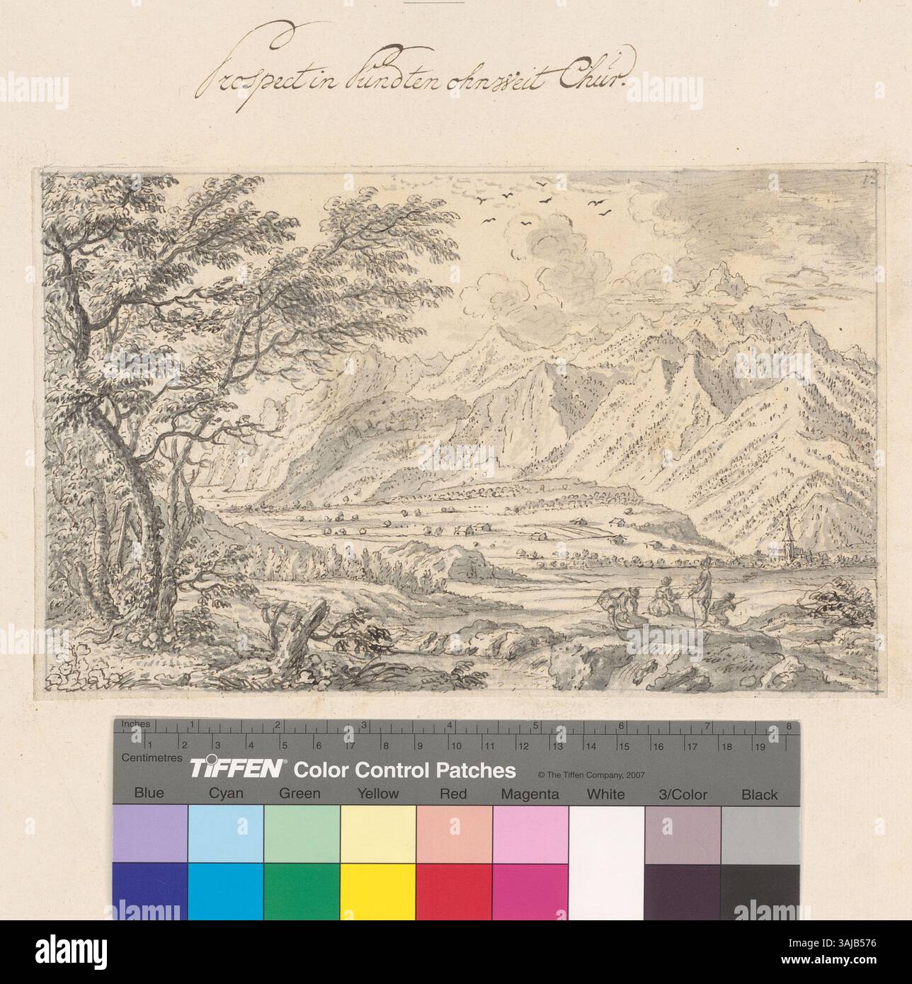 A drawing by Johann Caspar Ulinger between 1720 and 1768, depicting a ...