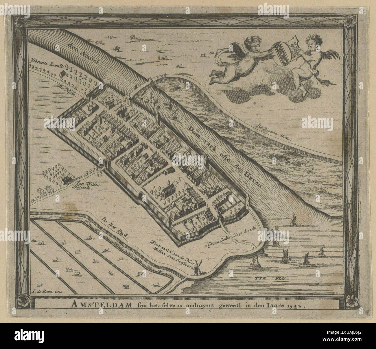 This etching, created between 1678 and 1680 by Johannes de Ram, shows a ...