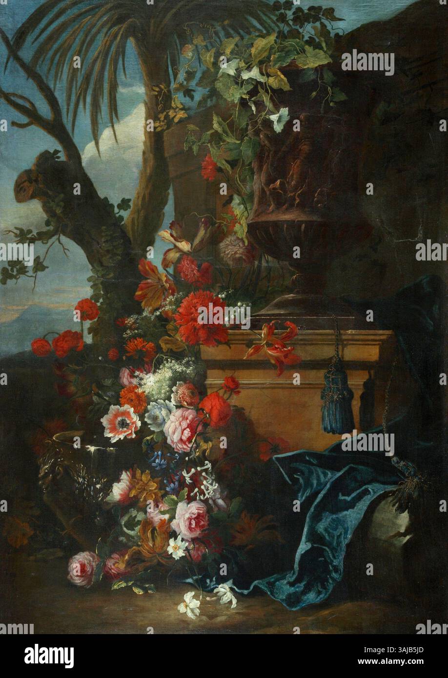 This 18th-century still life painting, titled 'Martwa natura,' is an ...