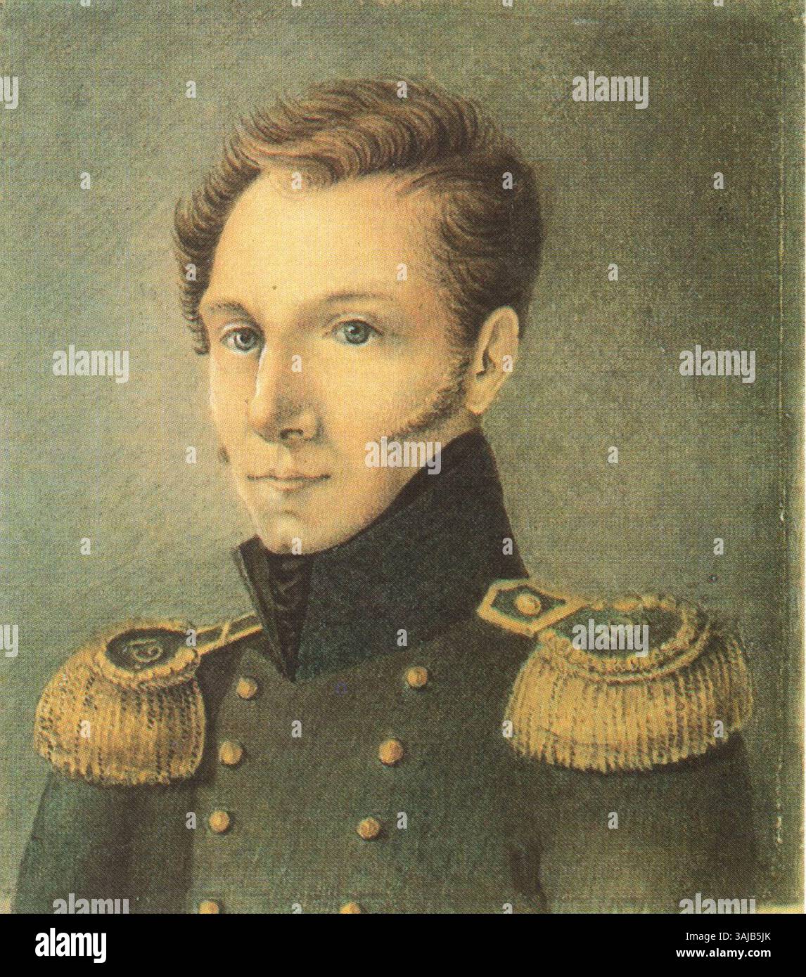 A self-portrait of Nikolay Bestuzhev, painted between 1814 and 1815 ...