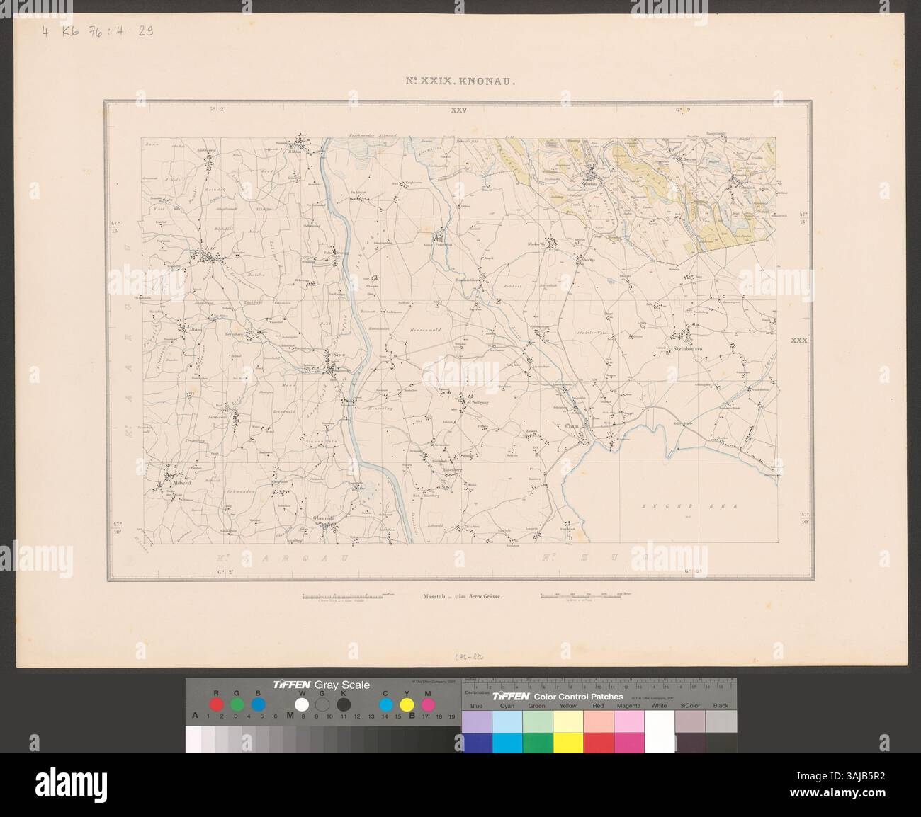 A detailed 1857 map (Wild-Karte, Blatt 29) showing the Knonau region in ...