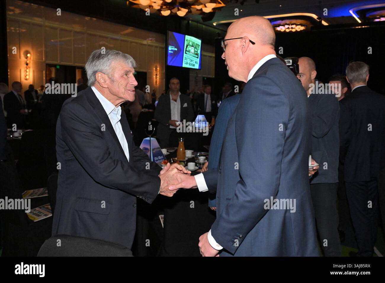 Leader of the Opposition Peter Dutton meets with businessman Kerry ...