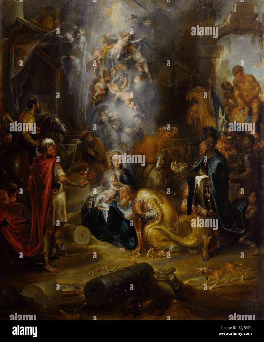 Simon de Vos' 'Adoration of the Magi,' painted in 1643, depicts the ...