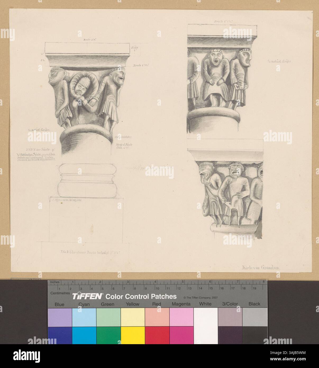 This 1860 painting by Johann Rudolf Rahn depicts the Church of Grandson ...