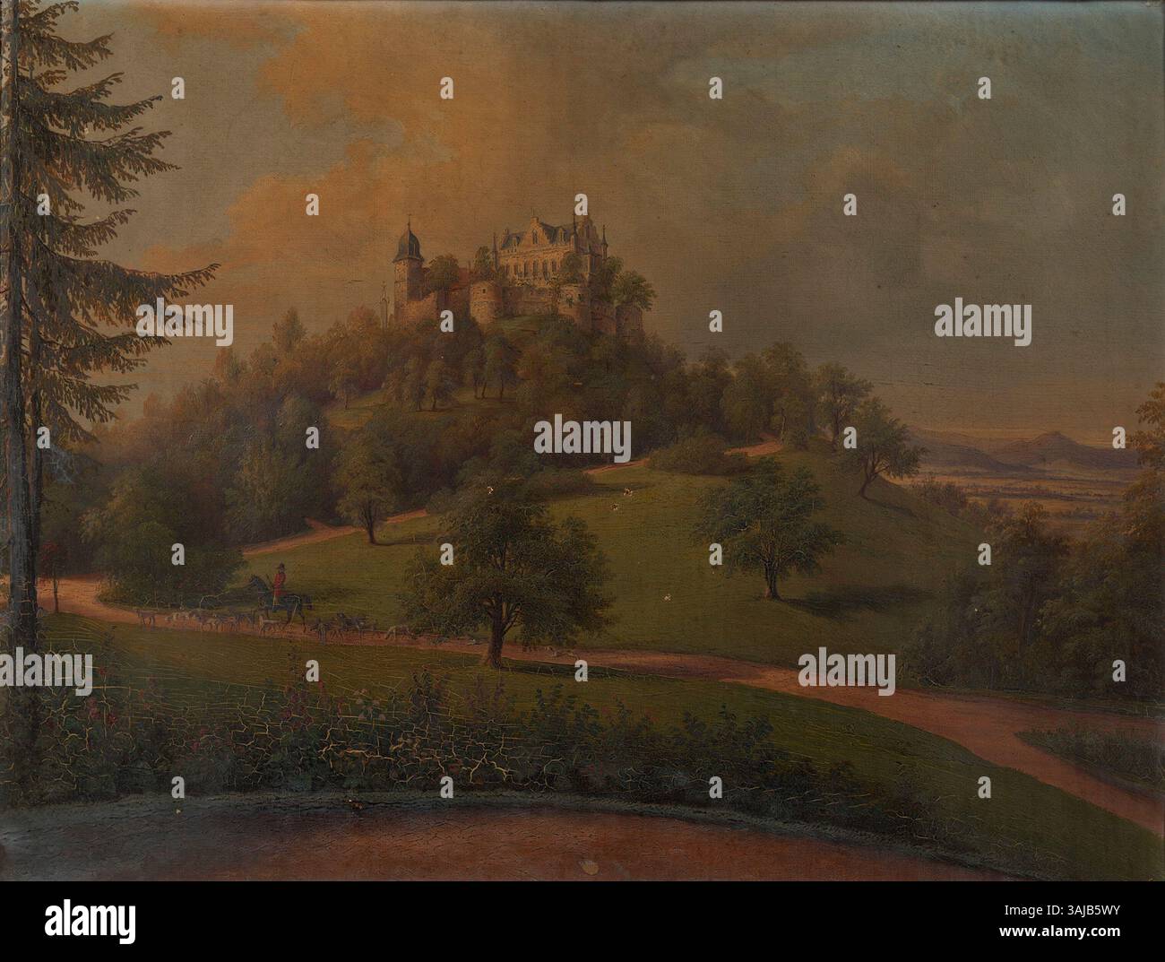 This painting depicts Schloss Callenberg, a castle in Germany, created ...