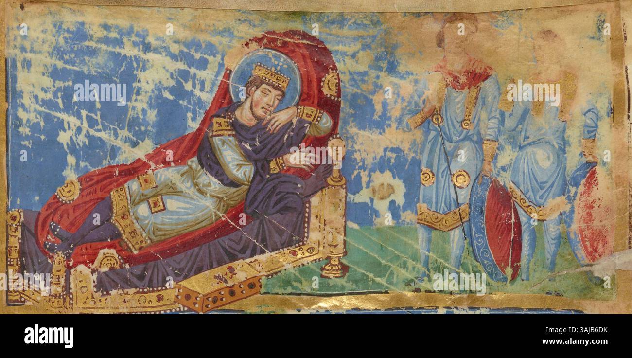 A detail from the 9th-century Greek manuscript (BnF MS Gr510 folio 440 ...