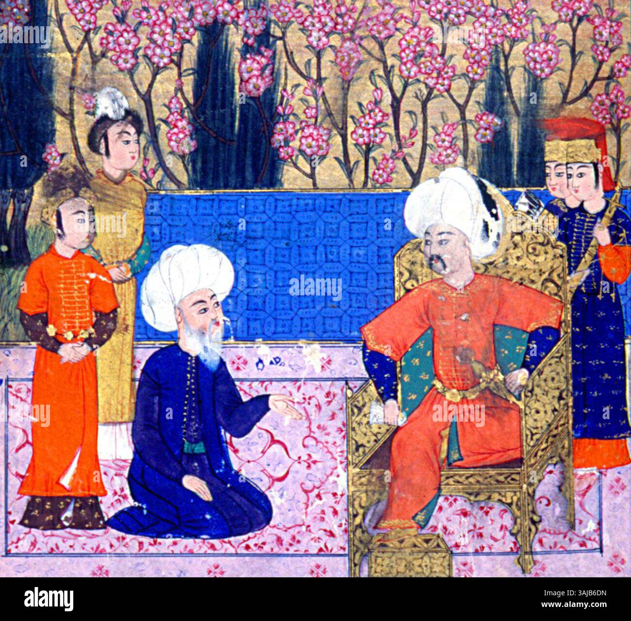 The 16th-century portrait of Sultan Selim I with his teacher Halîmî ...