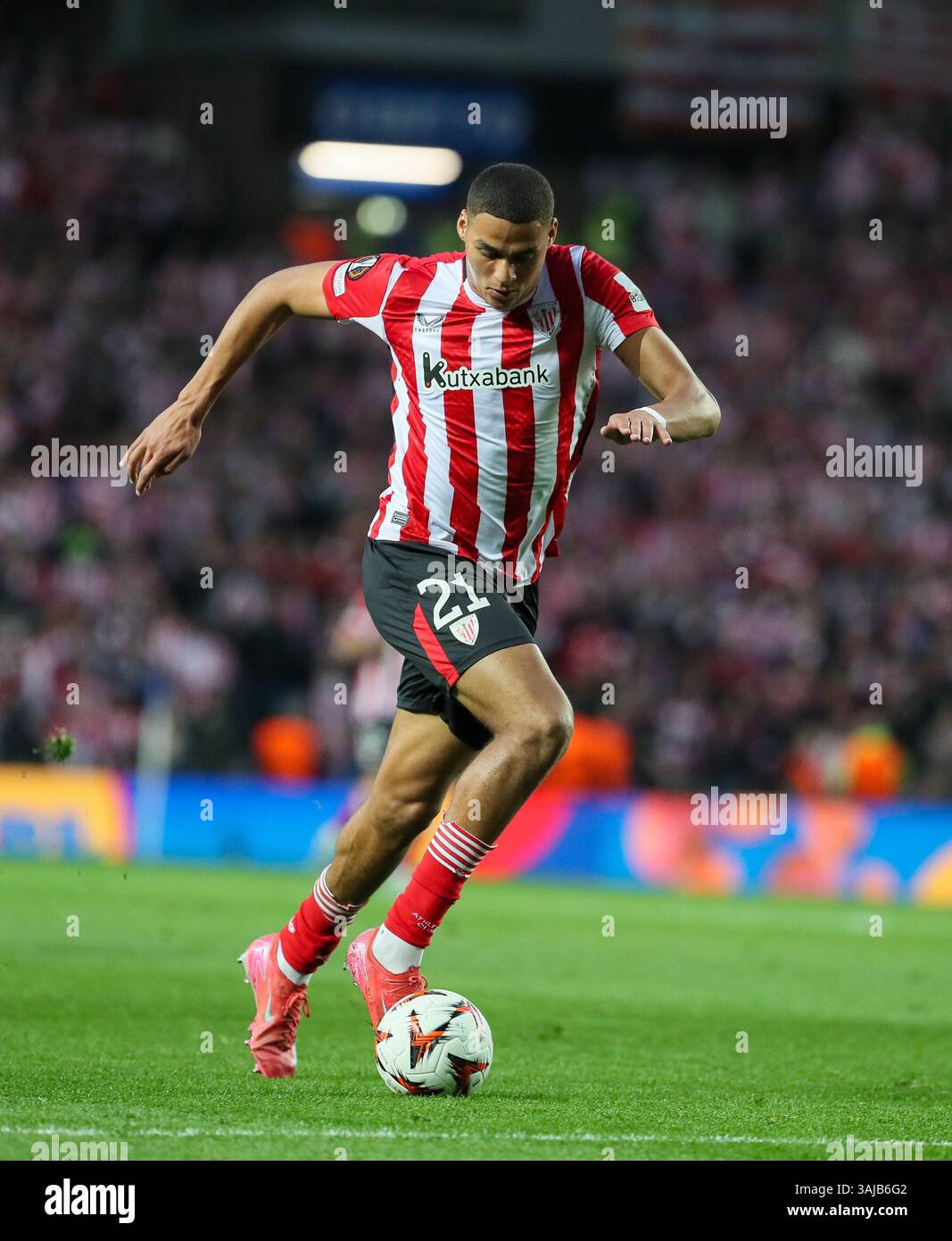 10 April 2025. Glasgow, UK. Rangers played Athletic Club at Ibrox ...