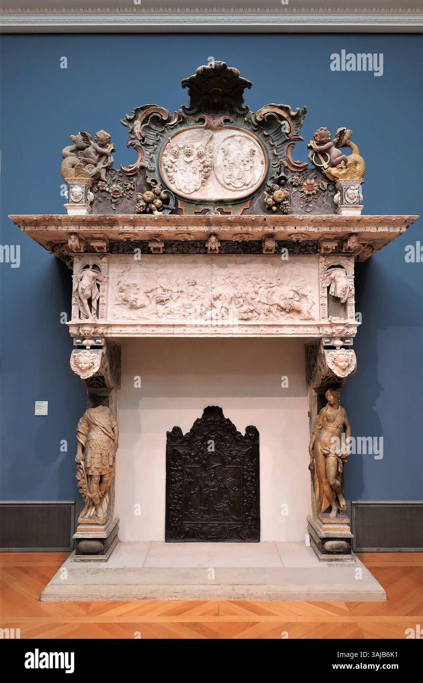 Henning Heidtrider's 1612 fireplace, made of alabaster and sandstone ...
